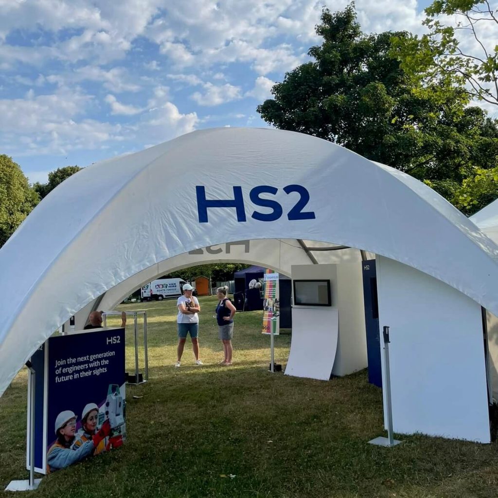 Branded Marquee: Showcasing HS2's Plans at Festivals